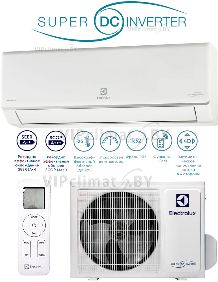 Кондиционер Electrolux EACS/I-09HAV/N8_22Y R32 Avalanche Super DC ...